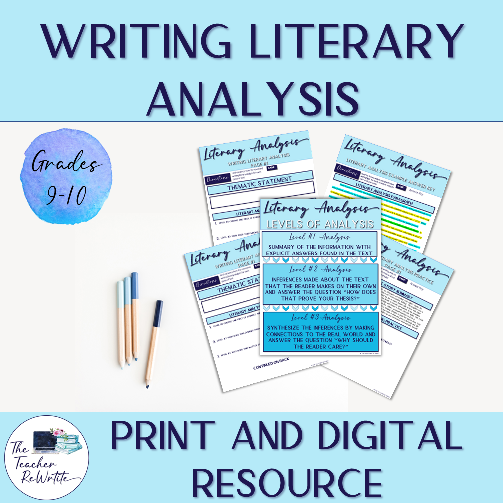 Literary Analysis Essay Writing Bundle - The Teacher ReWrite