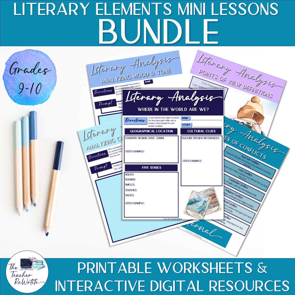 Literary Elements Bundle - The Teacher ReWrite