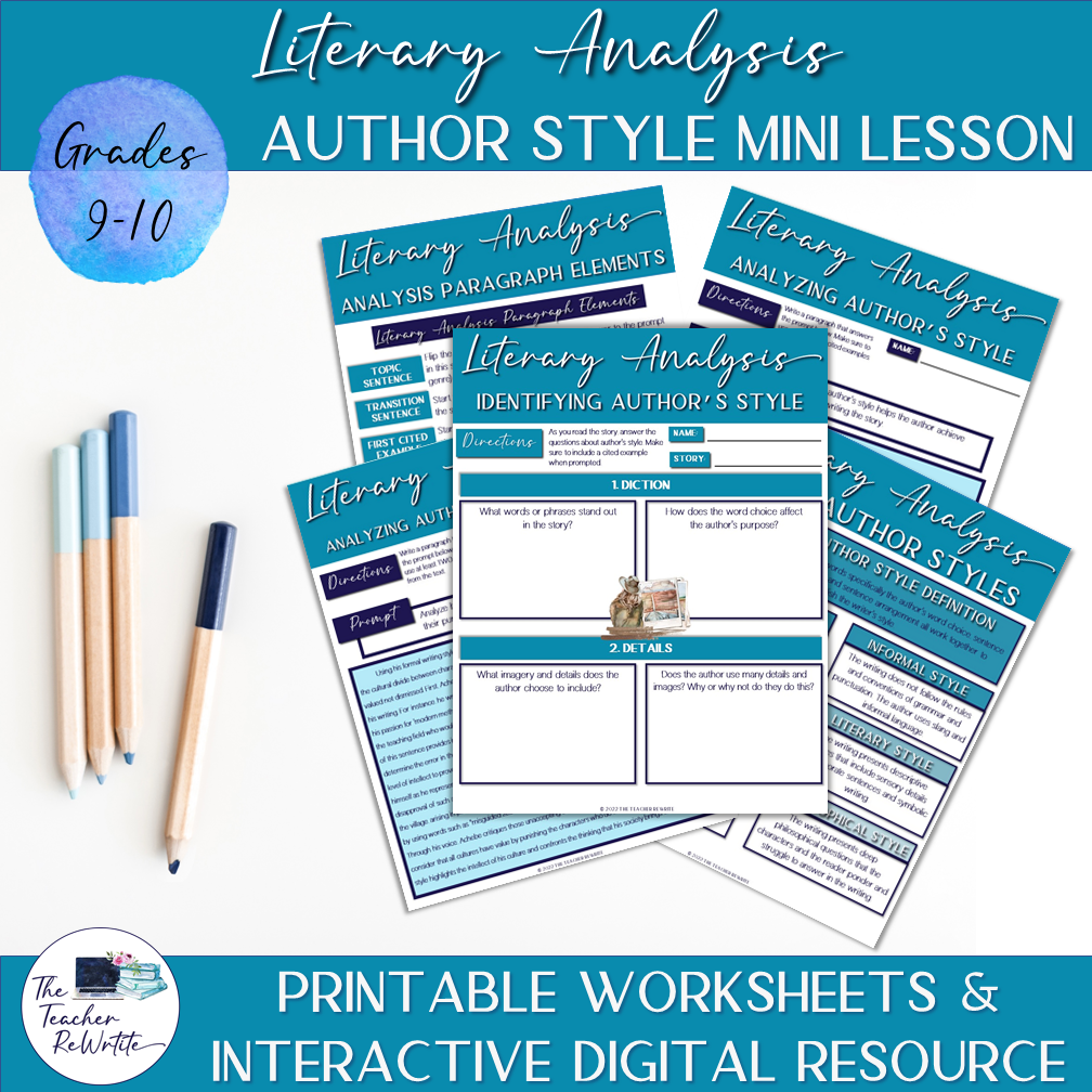 Author Style Lesson Plan - The Teacher ReWrite